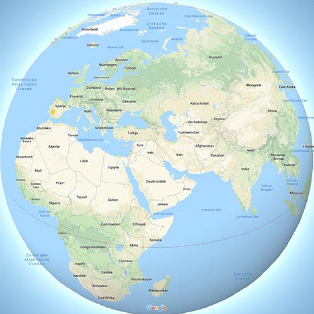 HCC - Ook voor Google Maps is de aarde nu een bol